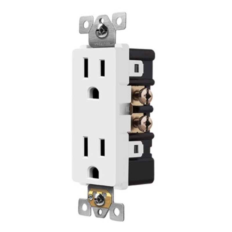 Enerlites 61501-W Residential Grade 15A Decorator Style Self-Grounding ...